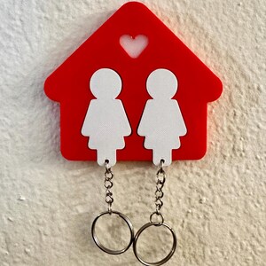 3D Printed Wall-mounted Key Holder for Couples - Valentine’s Day ...