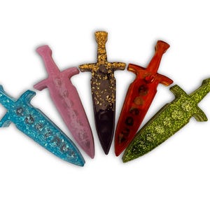 Handmade Resin Sword Dice Holder With Free Matching Dice Set - One-of-a ...