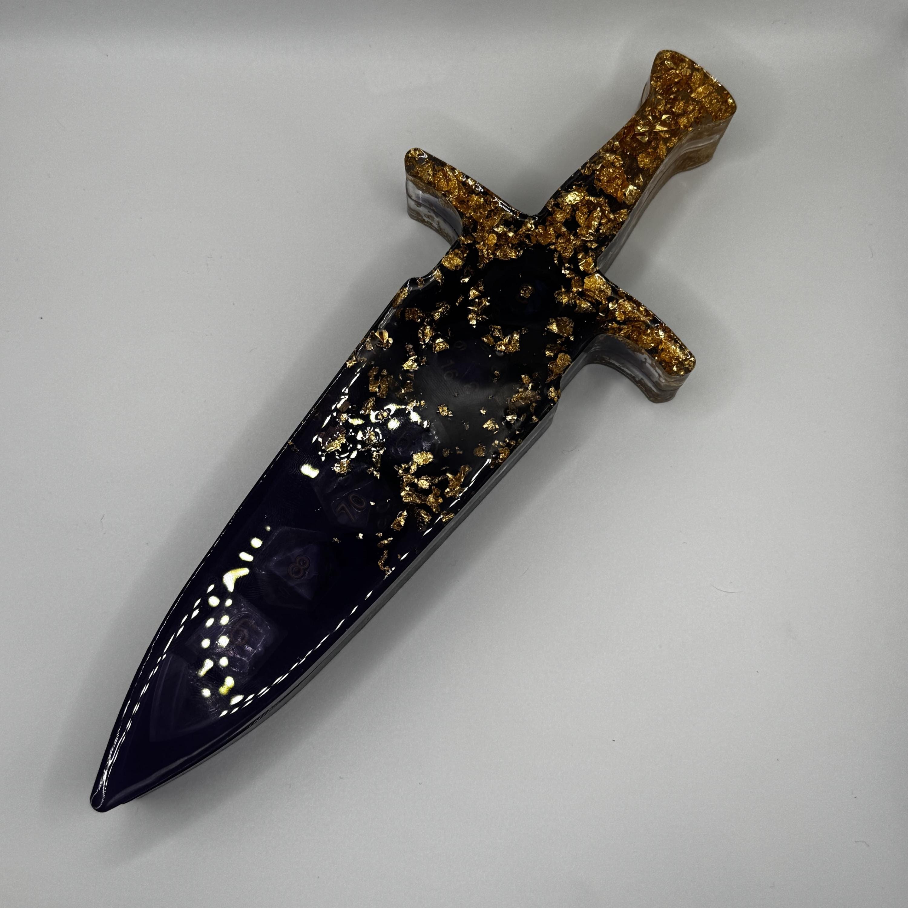 Handmade Resin Sword Dice Holder With Free Matching Dice Set - One-of-a ...