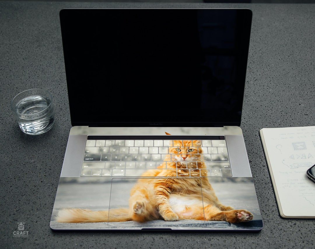Bossy Cat MacBook Skin for Touch ID Pro 15 A1990 Animal Pattern MacBook ...