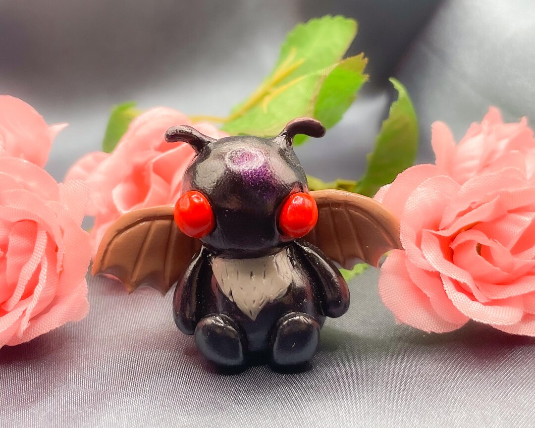Handmade Mothman Figurine: Cute Polymer Clay Cryptid Desk Buddy - Etsy