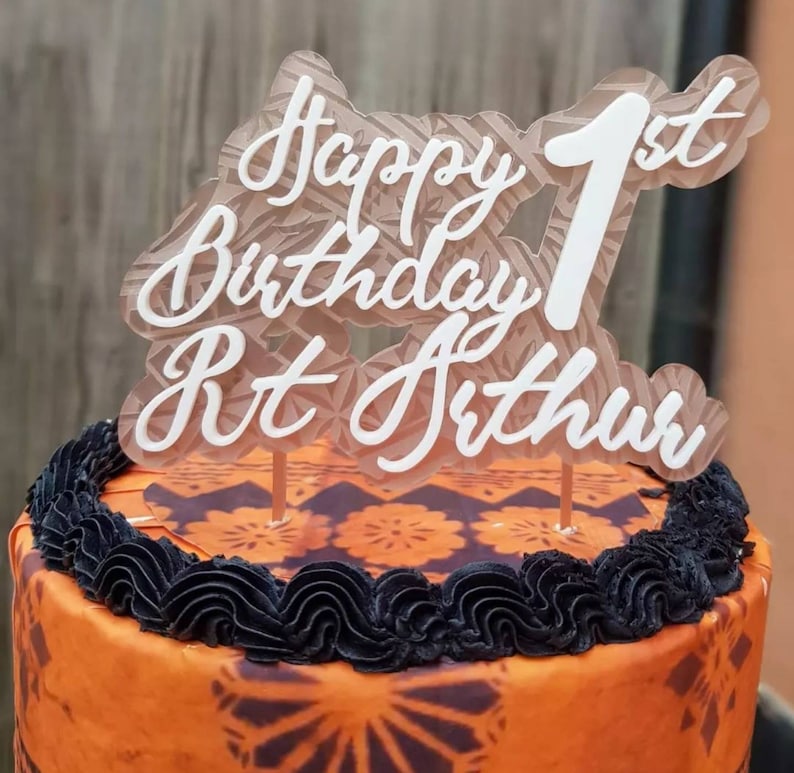 Double Layered Acrylic Personalized Cake Toppers - Etsy