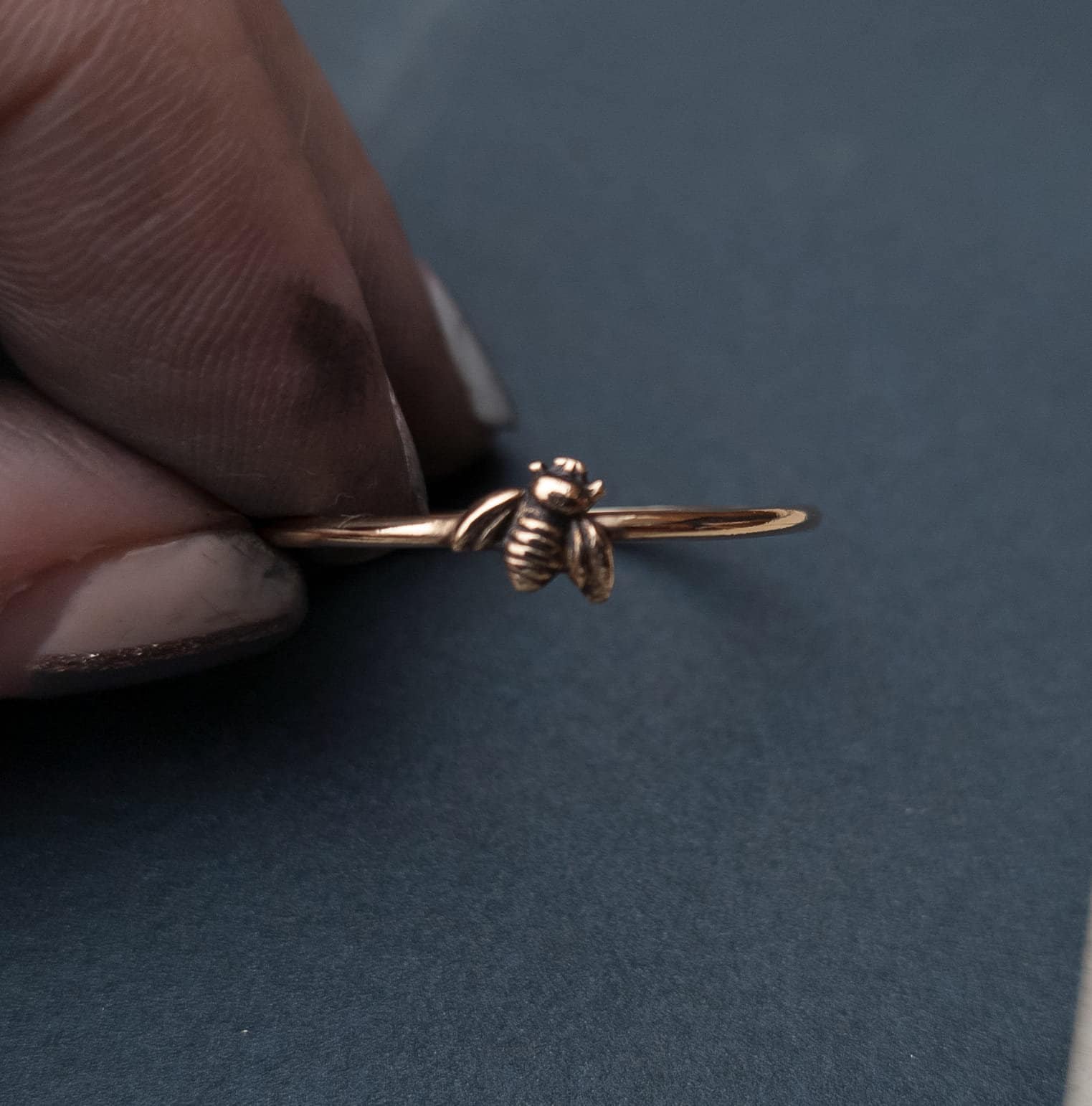 9ct Gold Bee Ring. Golden Bee. Size Made to Order. Gift for - Etsy UK