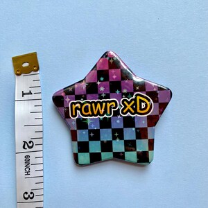 Rawr Xd Cringe but Free Star Holographic 2.5 Inches Badge - Etsy