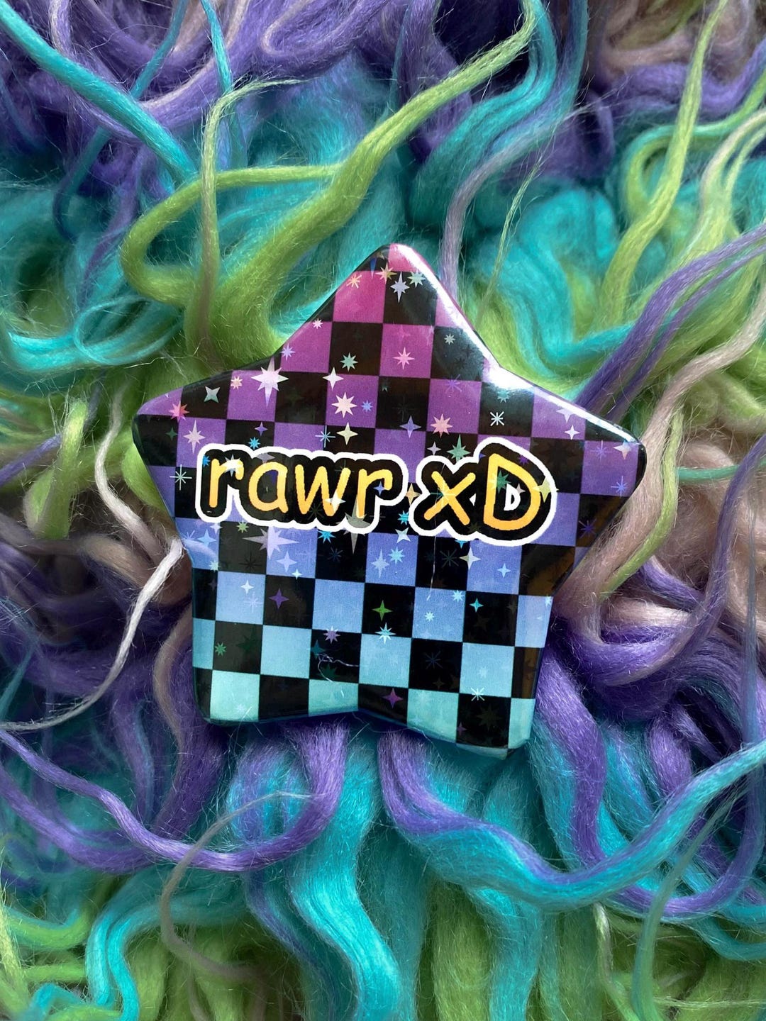 Rawr Xd Cringe but Free Star Holographic 2.5 Inches Badge - Etsy