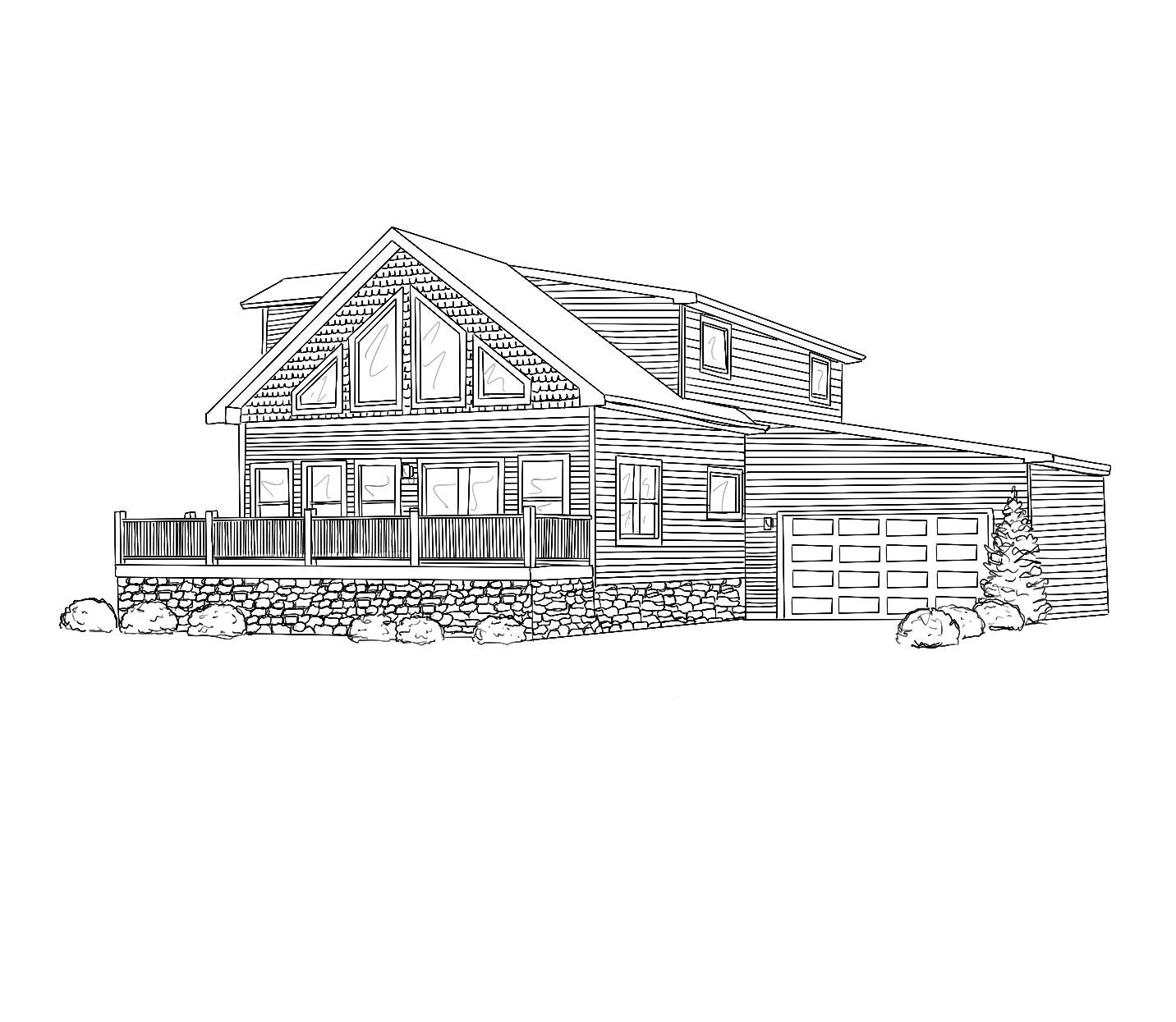 Digital Download - Customizable House Drawing, Digitally Hand-drawn ...