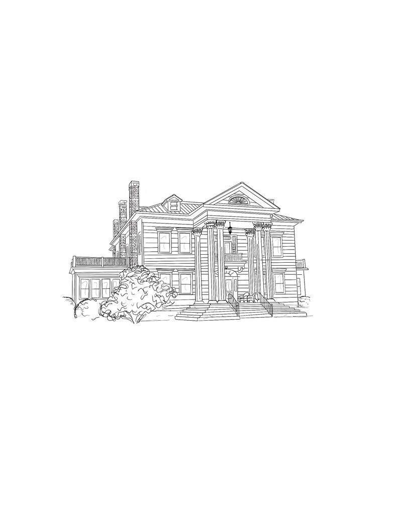 Digital Download - Customizable House Drawing, Digitally Hand-drawn ...