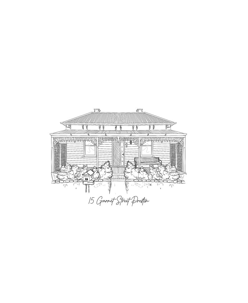 Digital Download - Customizable House Drawing, Digitally Hand-drawn ...