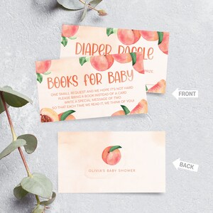 Sweet Little Peach Daiper Raffle Card and Books for Baby Card, Baby ...