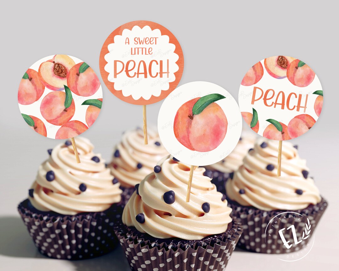 Peach Cake Toppers, Sweet as a Peach Baby Shower, Cake Topper ...