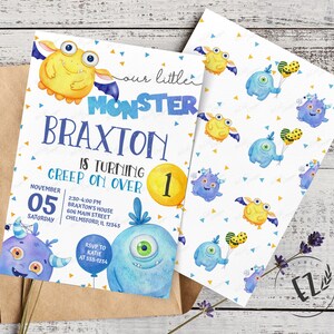 Monster Birthday Invitation, Monster Party Invitation, Editable ...