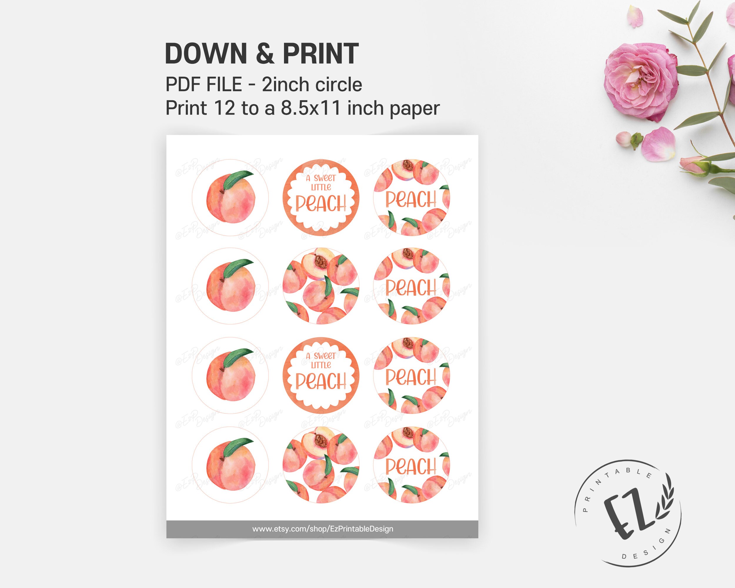 Peach Cake Toppers, Sweet as a Peach Baby Shower, Cake Topper ...