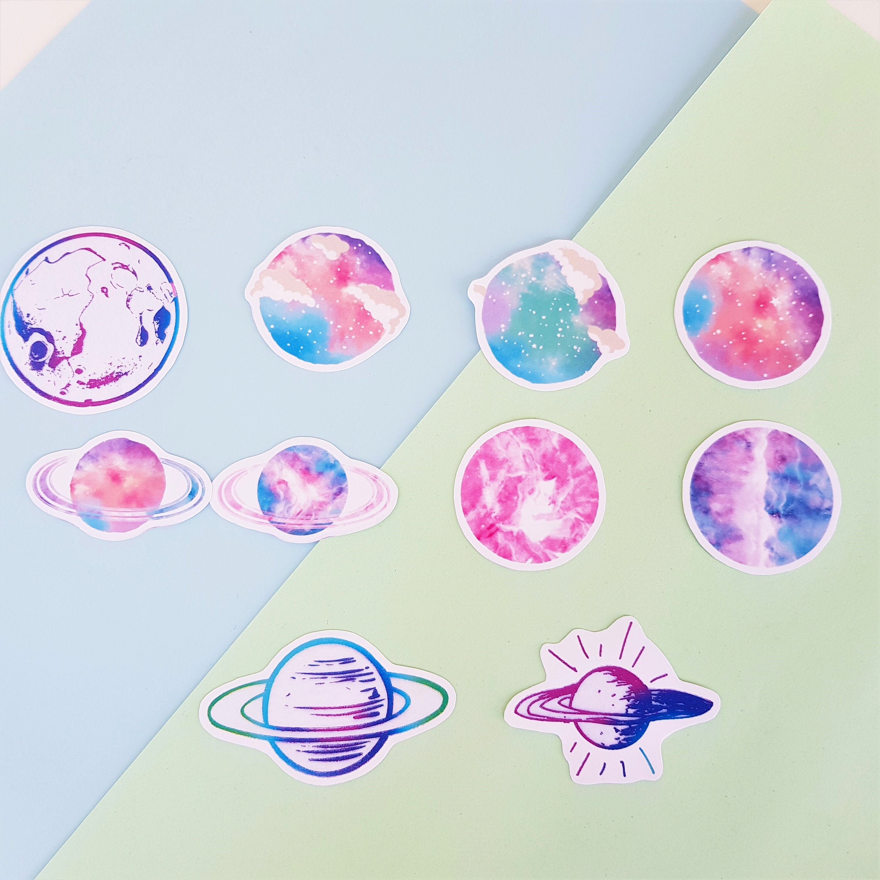Dreamy Planets Stickers Galaxy Space Kawaii Sticker Set | Etsy