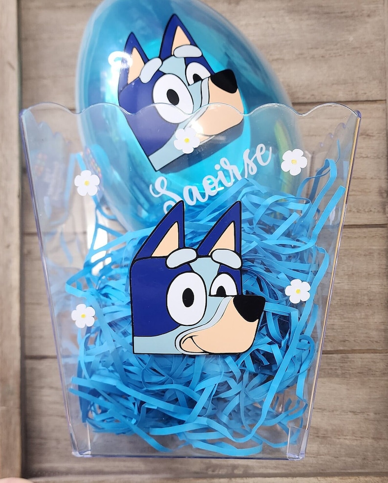 Personalized Easter Egg, Bluey, Bluey Easter Egg, Bluey Basket for Kids ...