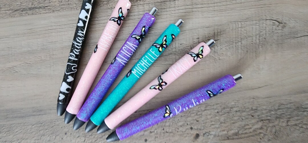 Personalized Glitter Pens, Butterfly Pens, Gel Pens,pens for Kids, Gift ...