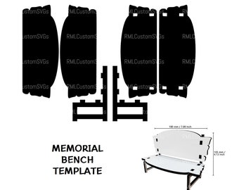 Large Bench Template 5.75 X 7, Memorial Bench Solid Shape Digital ...