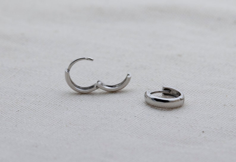 Clearout Sterling Silver Hoop Earring / Secure Hinge Closure - Etsy