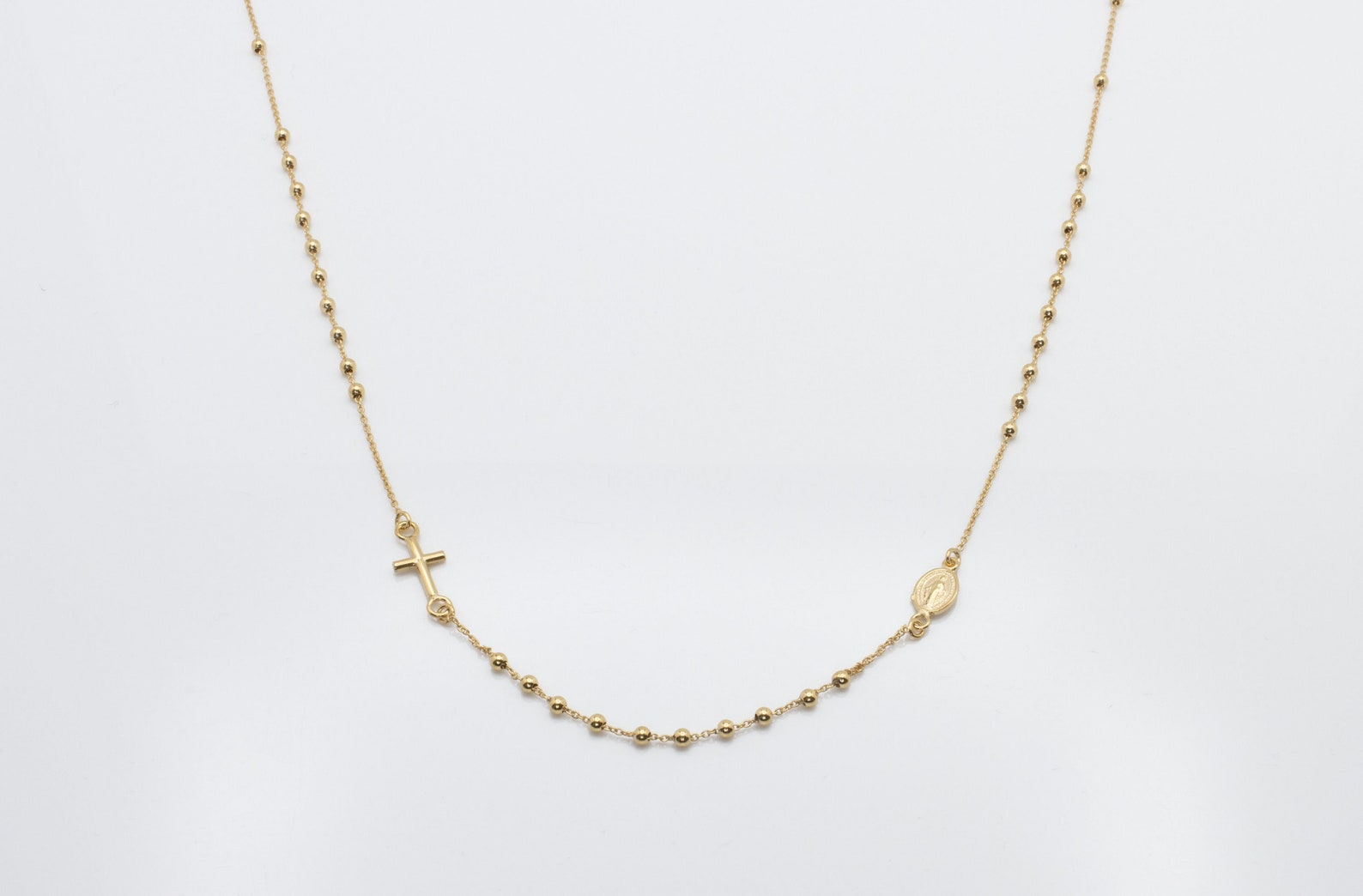 14K Solid Gold Rosary 14K Gold Beaded Rosary Fine Rosary - Etsy