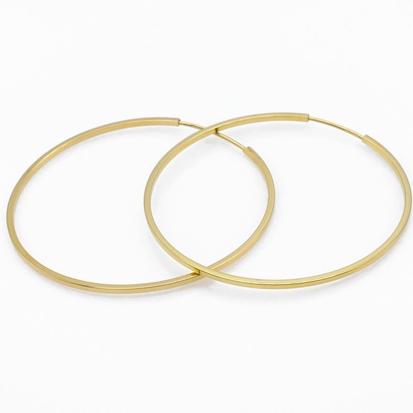 10k Large Square Hoop Earrings - Etsy