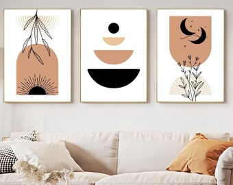 Modern Wall Art Prints Set of 3 Boho Bedroom Wall Decor Gallery Wall Decor Printable Abstract ...