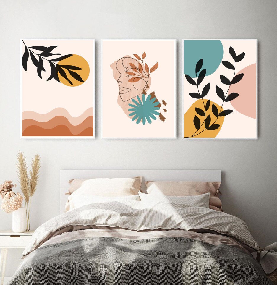 Boho Decor Gallery Wall Art Set of 6 Prints Modern Print Boho | Etsy