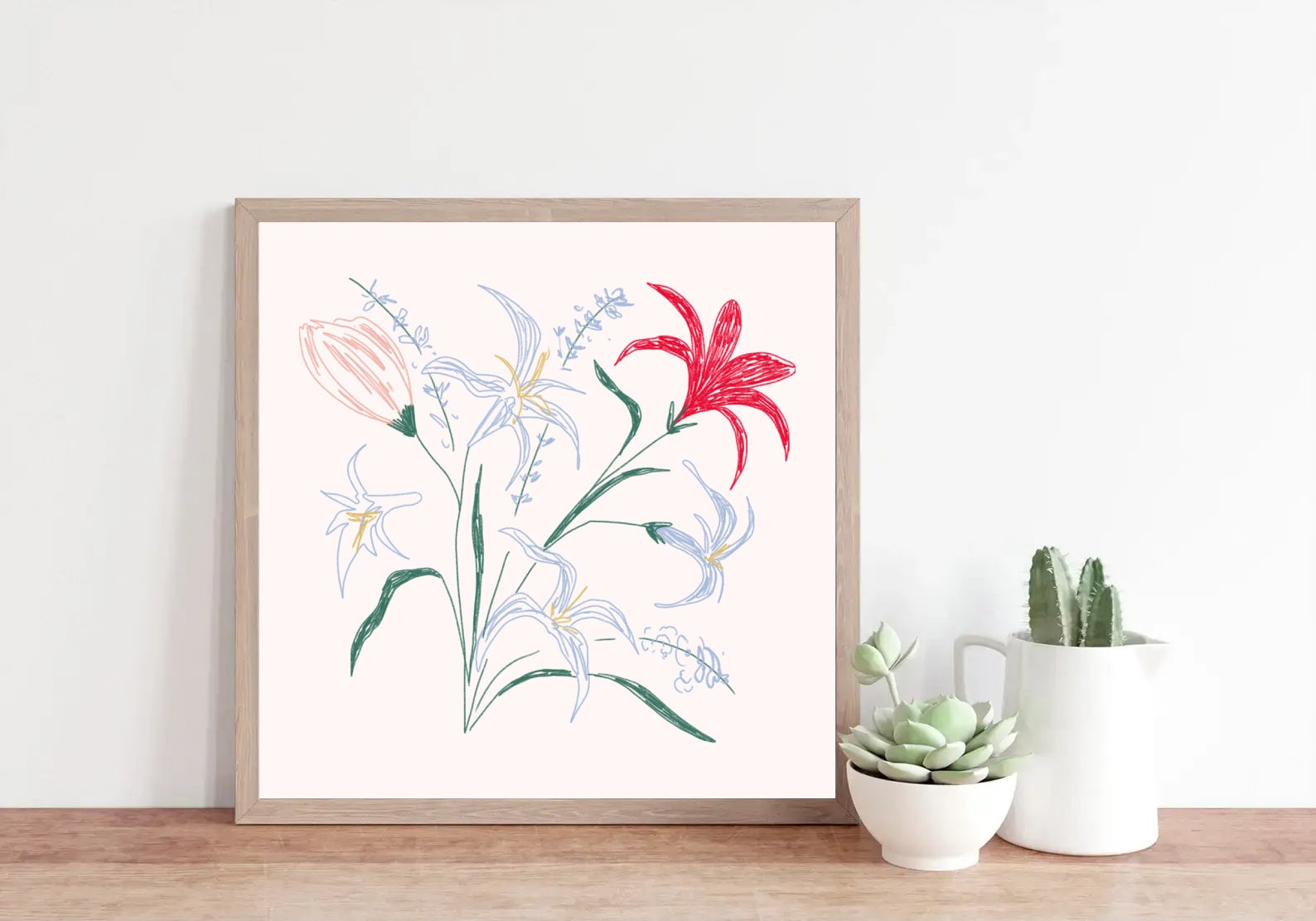 Square Prints Set Wall Art Printable Gallery Wall Set Colorful - Etsy