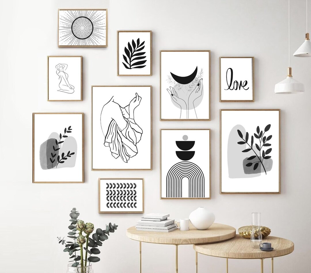 Black and White Wall Art Prints Set Downloadable Art Prints Minimalist ...