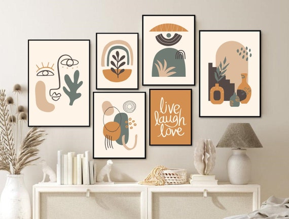 Boho Wall Decor Boho Art Set of 6 Prints Boho Wall Art Gallery | Etsy