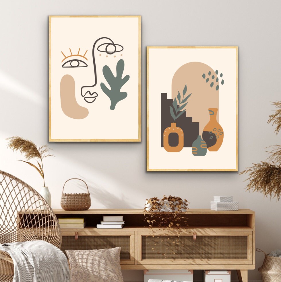 Boho Wall Decor Boho Art Set of 6 Prints Boho Wall Art Gallery | Etsy