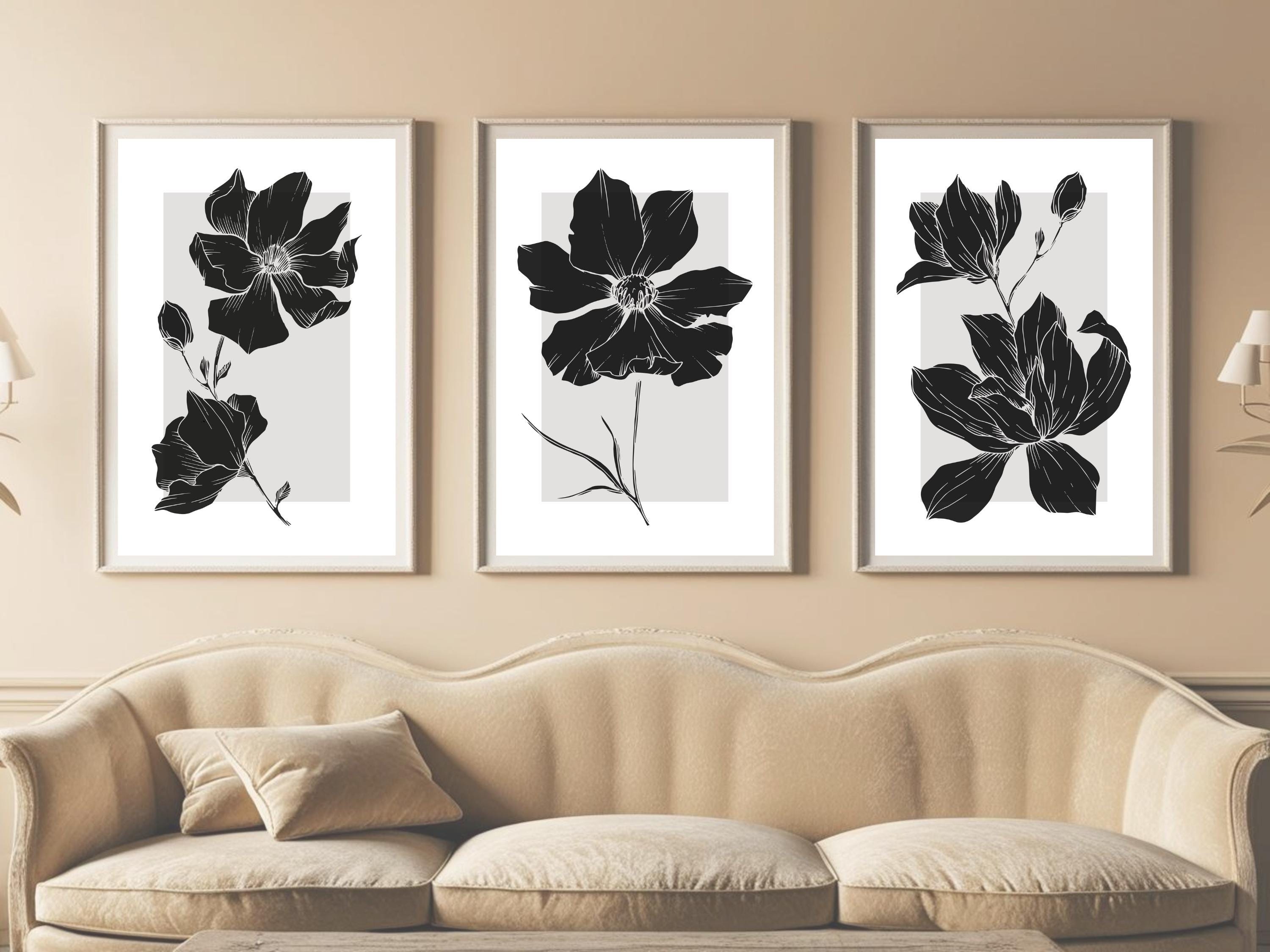 Black and White Wall Art Prints Set of 3 Digital Download Art Prints ...