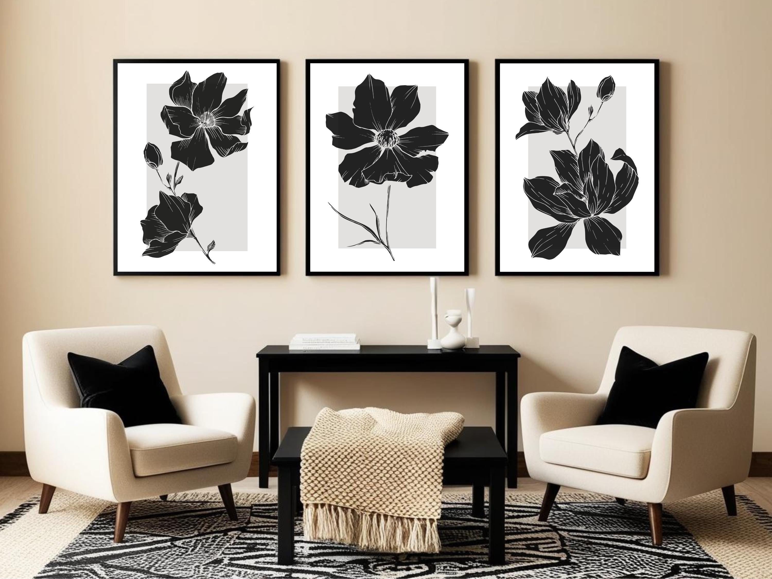 Black and White Wall Art Prints Set of 3 Digital Download Art Prints ...