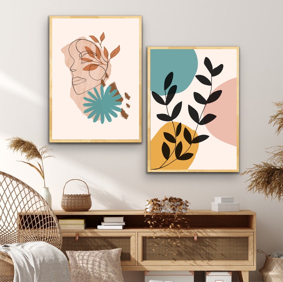 Boho Decor Gallery Wall Art Set of 6 Prints Modern Print Boho | Etsy