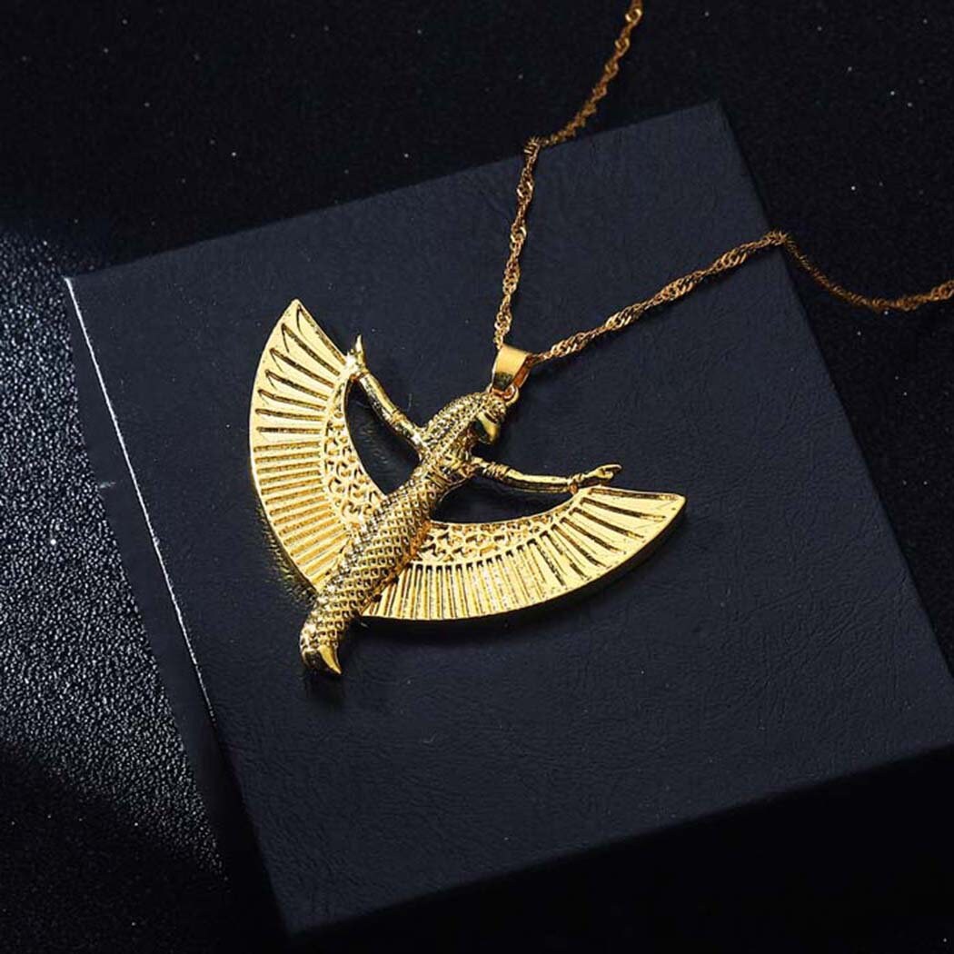 Gold Egyptian Goddess Isis Occult Statement Necklace - Etsy