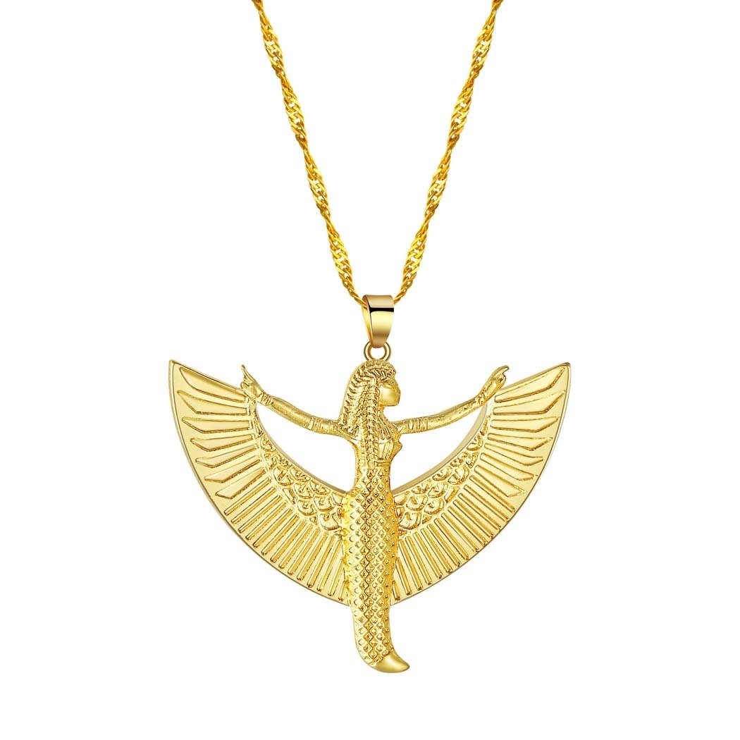 Gold Egyptian Goddess Isis Occult Statement Necklace - Etsy