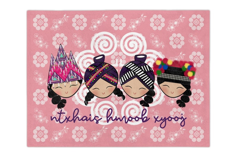 Create Your Own Hmong Qwj Floral Dolls Blanket Perfect Gift for New ...
