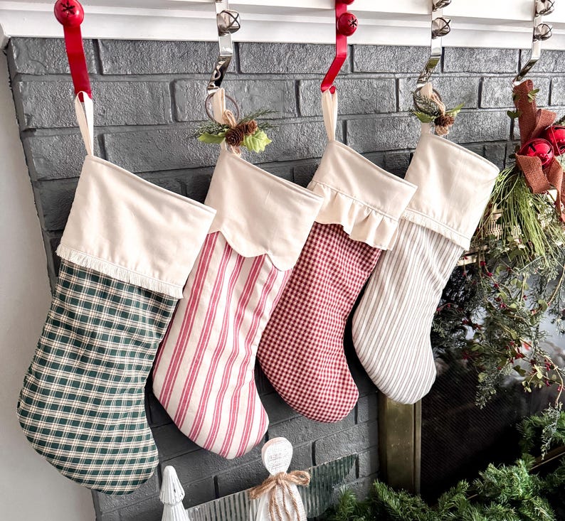 Handmade Personalized Christmas Stockings Cozy Fabric Options Quilted ...