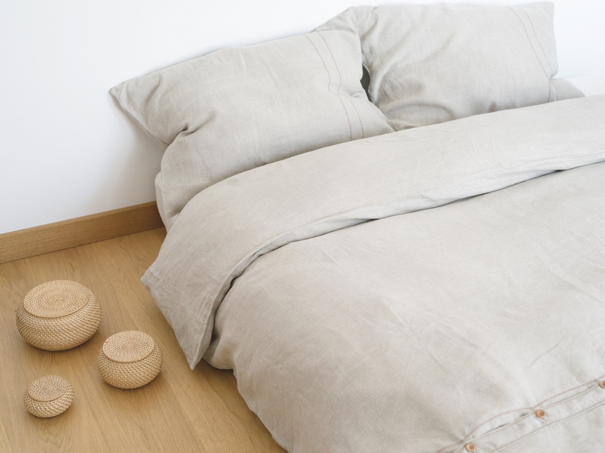 Hemp Duvet Cover With Wood Buttons Natural Color Quilt Hemp - Etsy