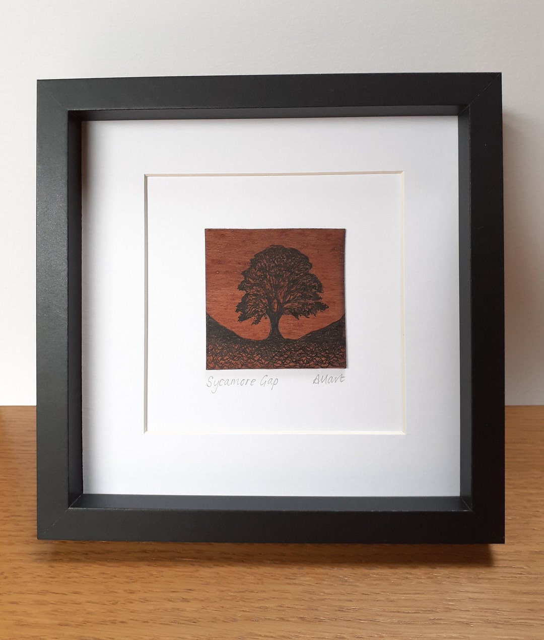 Original Signed Pen and Ink Drawing of Sycamore Gap Drawn Directly on ...