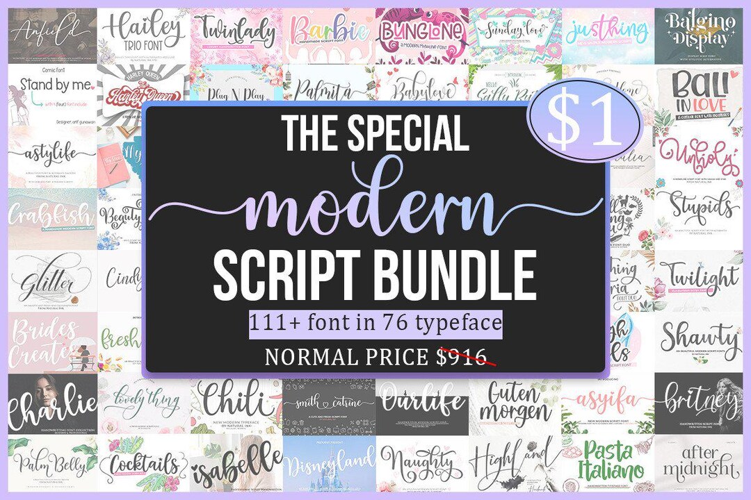 Modern Font Script Bundle: 76 Stunning Fonts for You to Use in Your ...