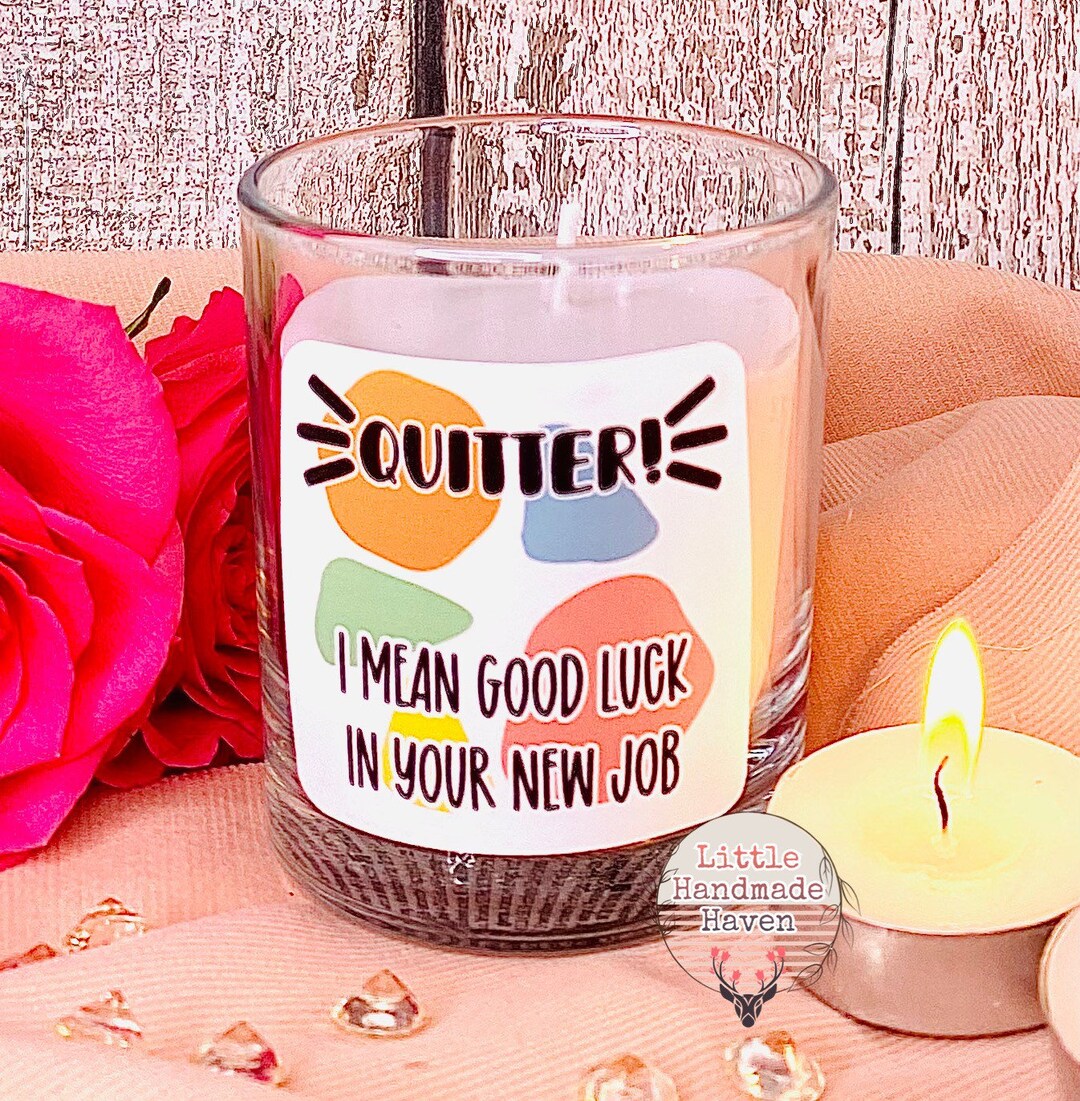 New Job Good Luck Quitter Candle Gift Present Novelty Funny Rude Joke ...