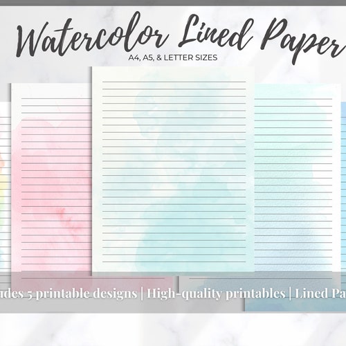 Lined Writing Paper Lined Notes Printable Study Note - Etsy