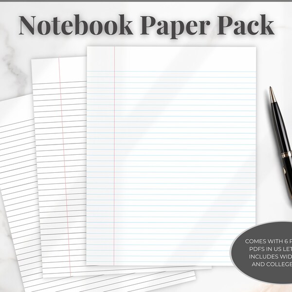 Notebook Paper - Etsy