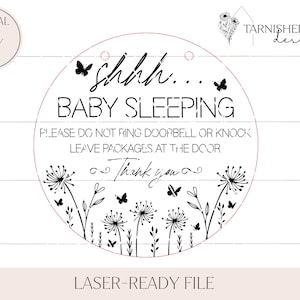 Shhh Svg, Baby Sleeping Svg, Baby Svg, Floral Butterflies Laser File ...