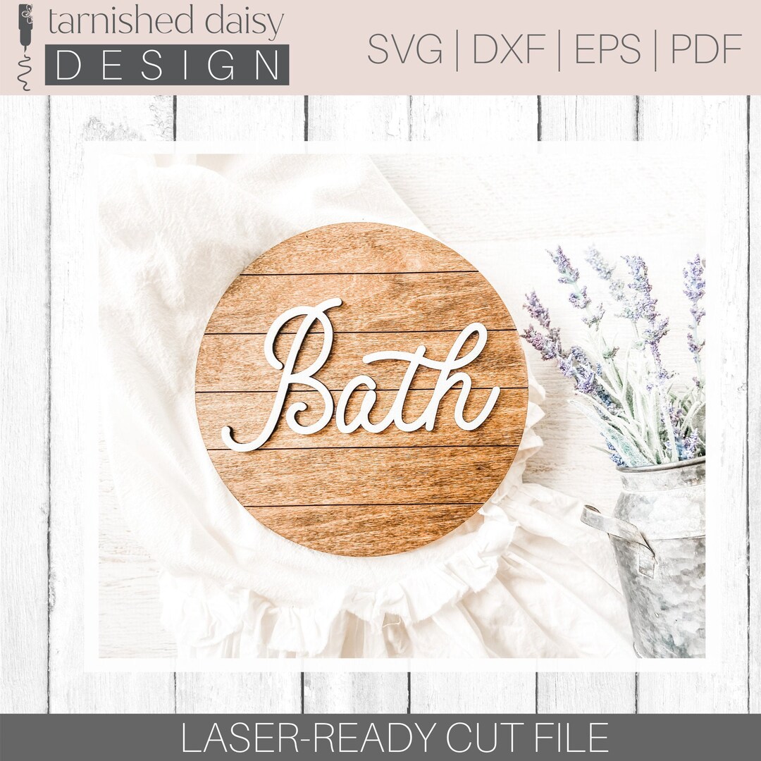Bath SVG Round Bath Svg Bathroom Sign Svg Round Bath Sign - Etsy