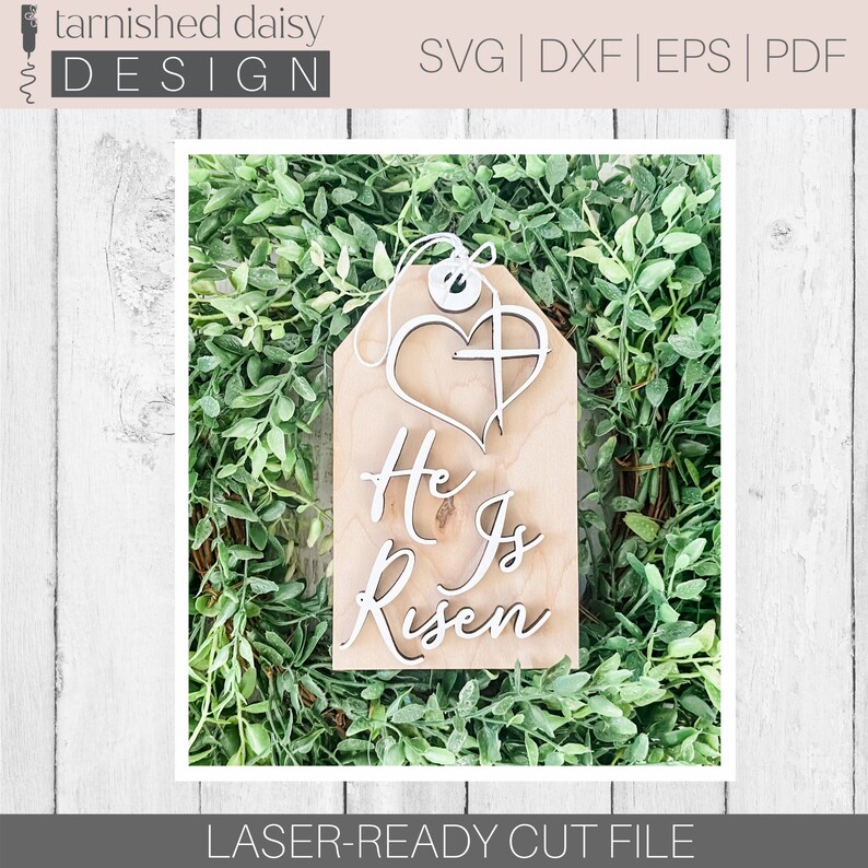 He is Risen Laser Cut File for Glowforge Easter Wood Sign | Etsy