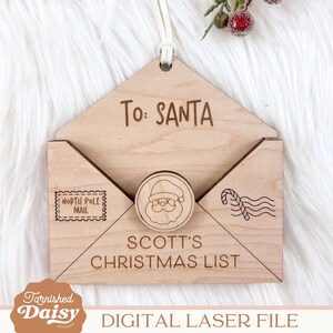 SVG Christmas Wish List Holder to Santa Ornament, Christmas List Laser ...