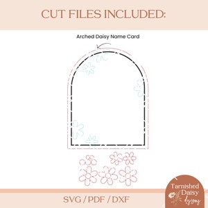 SVG Daisy Arched Baby Announcement Name Card, Baby Name Reveal, Baby ...