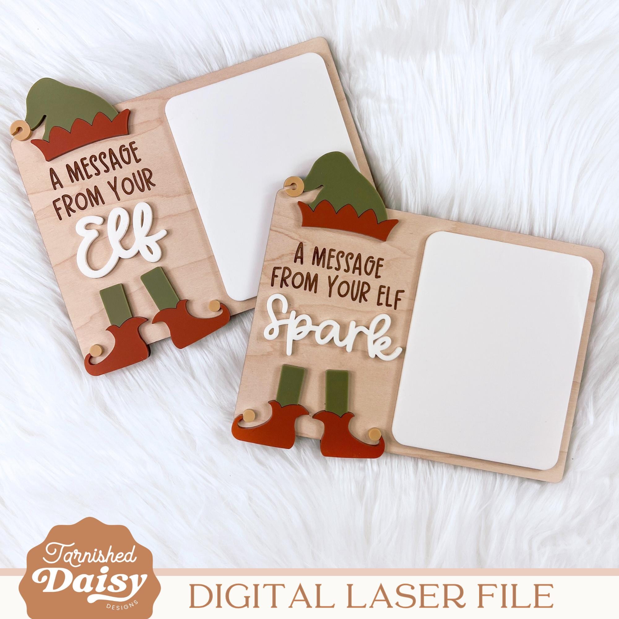 SVG Elf Message Board File, Dry Erase Elf Message Board, Glowforge ...