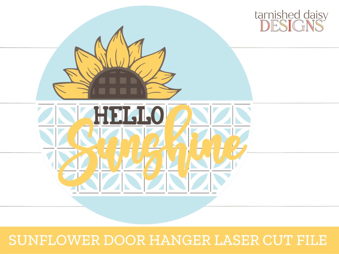 Sunflower Hello Sunshine Welcome Sign Svg Door Hanger Svg - Etsy