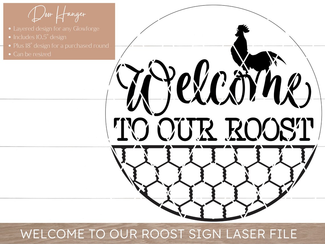 Welcome to Our Roost Sign Svg, Door Hanger Svg, Glowforge Svg, Front ...